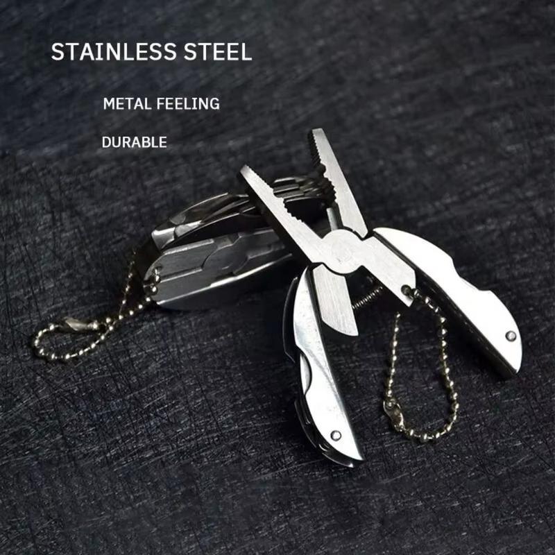 Foldable Portable Multitool Pliers Keychain Foldable with Lanyard ...