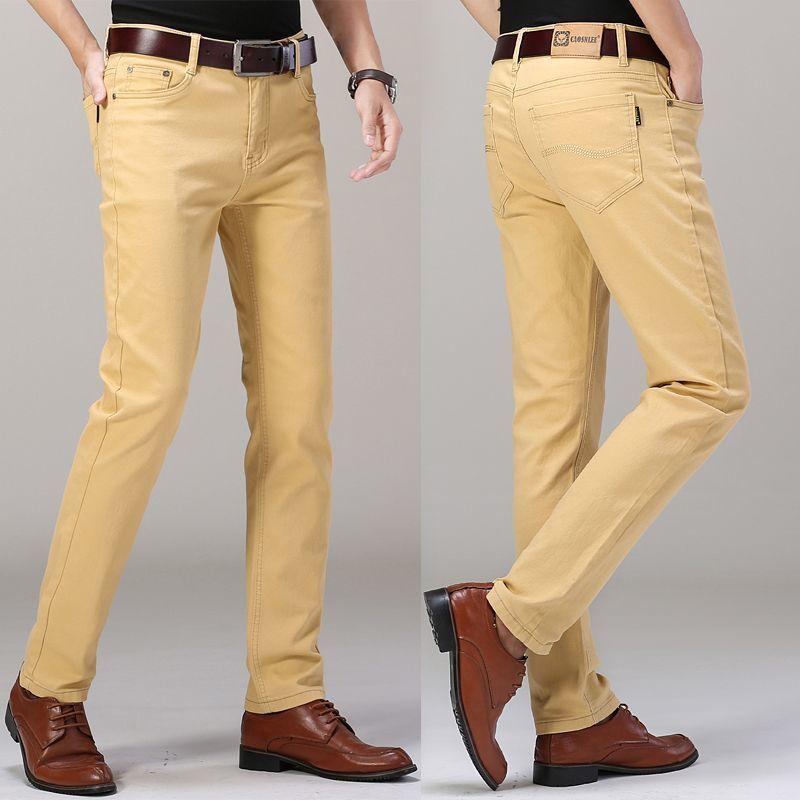 Seluar Jeans Kasual untuk Lelaki, Warna Khaki, Slim Fit, Kak - TikTok ...