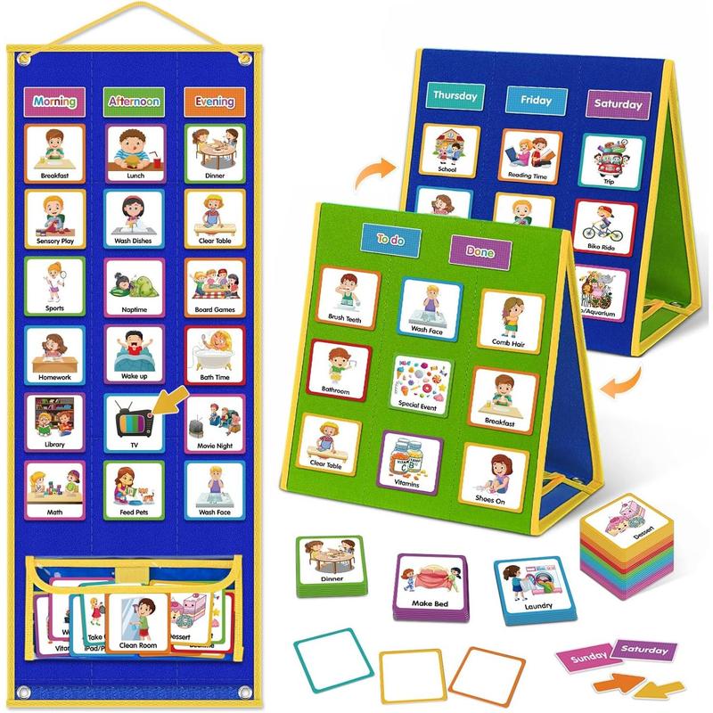 Large Visual Schedule For Kids Chore Reward Chart,Bedtime Routine Chart ...