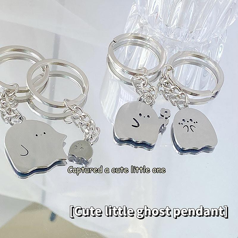 Fashion Cartoon Ghost Couple Keychain Pendant Cute Little Ghost ...