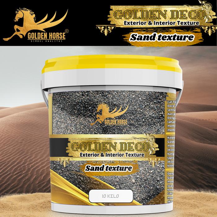 Promo Cat Dinding Sand texture Golden Deco 10 kg - Golden horse Cat ...