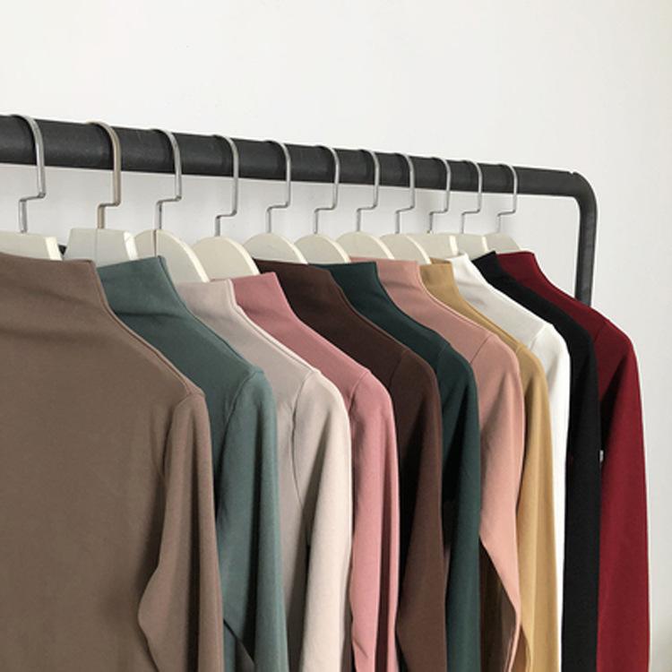 Kemeja-t turtleneck lapisan asas wanita, kemeja-t lengan panjang ...