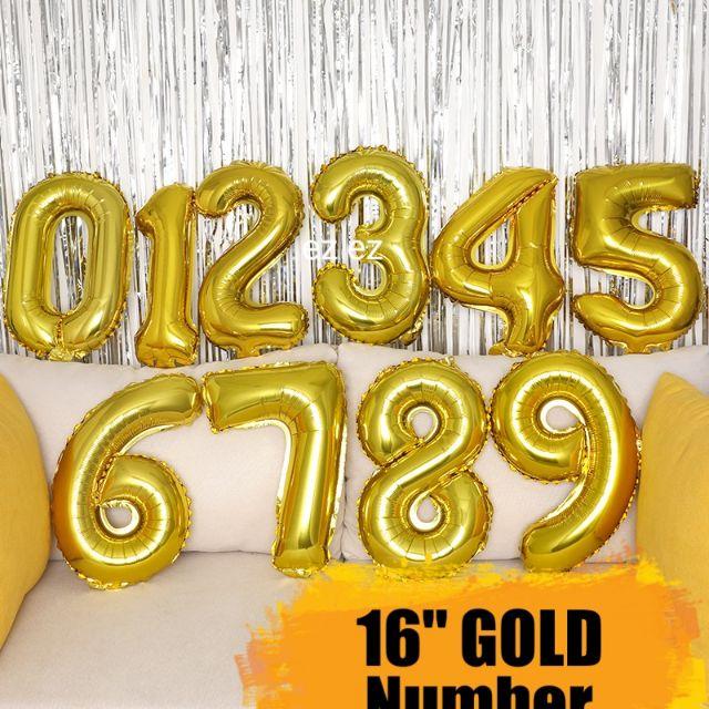 🇲🇾 16' 32' NUMBER FOIL balon belon ballon balloon GOLD COLOR - TikTok ...