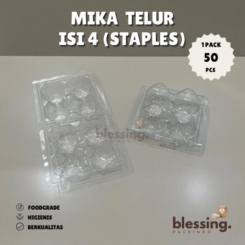 Jual Mika Telur Isi 4 Staples / Mika Telor Plastik Transparan / Wadah ...