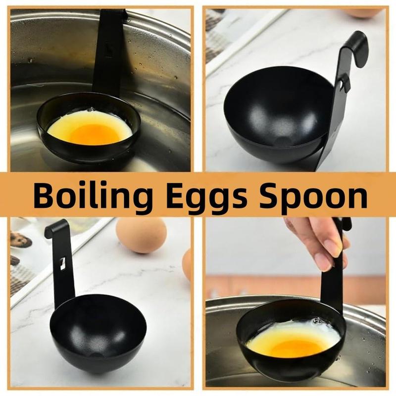 Boiling Eggs Spoon Stainless Steel Egg Poacher Non-Stick Egg - TikTok ...