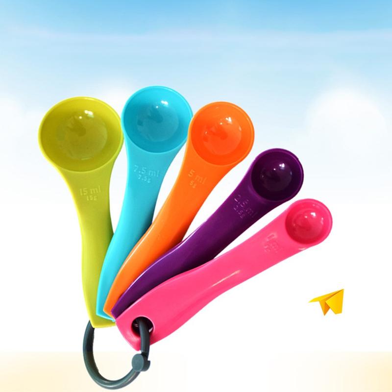 5-Piece Set With Scale Colorful Plastic Measuring Spoons Flour - TikTok ...
