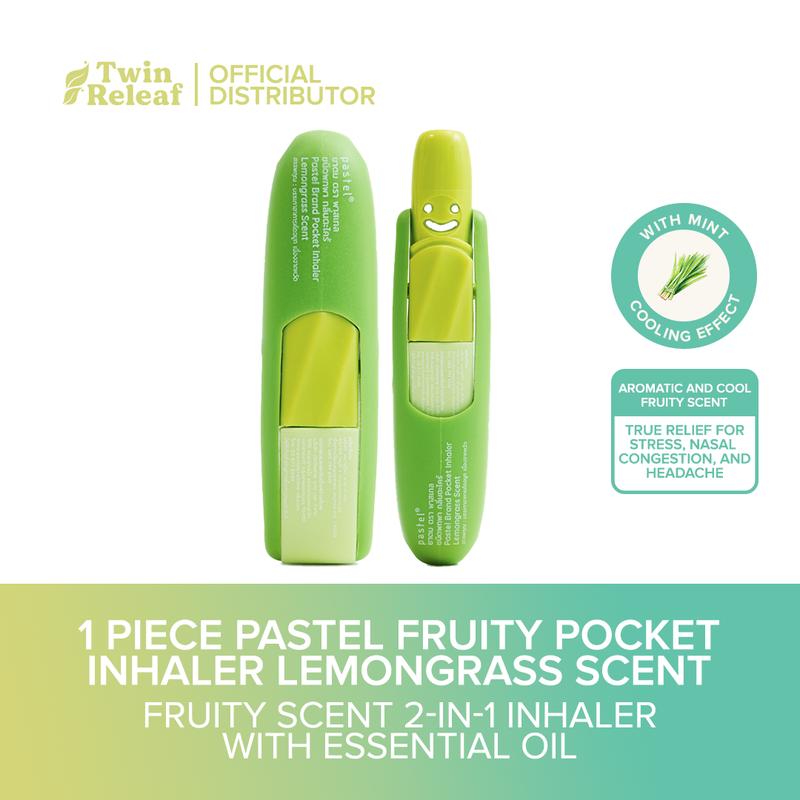 PASTEL 2-in-1 Fruity Lemongrass Scent Pocket Inhaler x1 (1.5ml ...