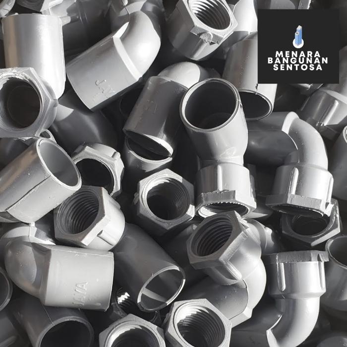 Jual Faucet Knee PVC Jaya TS 1/2x3/4 Inch - Fitting Pipa Elbow Keni L ...