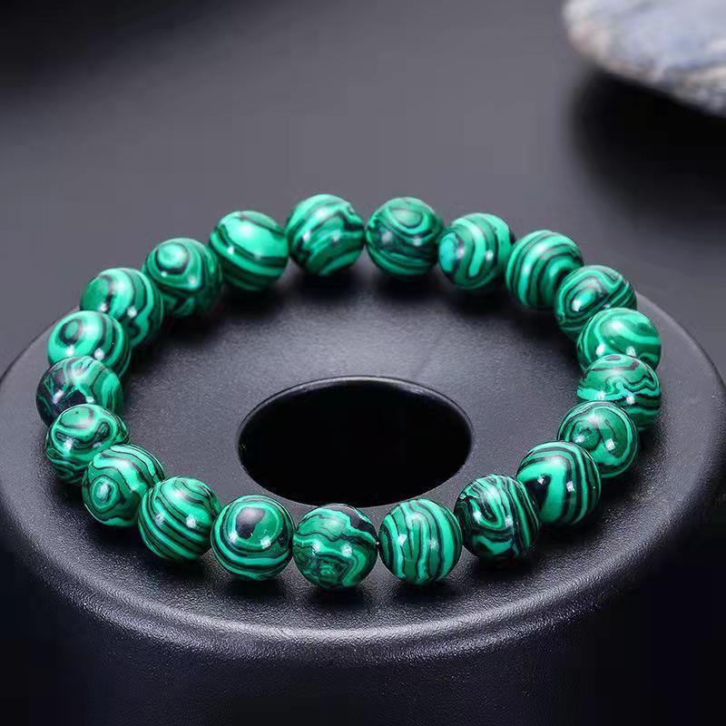 Gelang manik jed, gelang batu zamrud, manik hijau bulat, hadiah ...