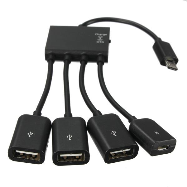 Micro USB OTG Hub 4 in 1 Kabel Data & Charge - Shop | Tokopedia