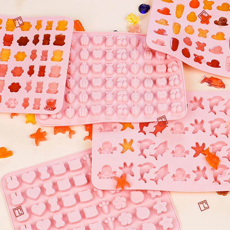 Acuan Silikon, Campuran Buah dan Reka Bentuk Haiwan, untuk Coklat ...