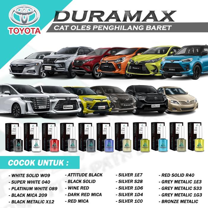Jual DURAMAX PAINT- CAT OLES PENGHILANG BARET TOYOTA ALL COLOR- AVANZA ...