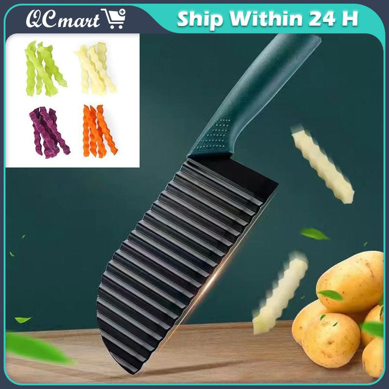 Stainless Steel Potato Cutting Wave Knife Chip Slicer Manual - TikTok ...