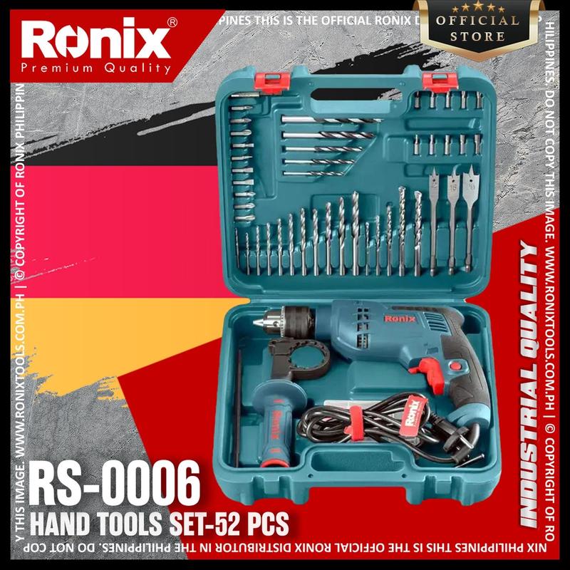 Ronix RS-0006 Hand tools set-52 PCS drill set includes 52 handy ...