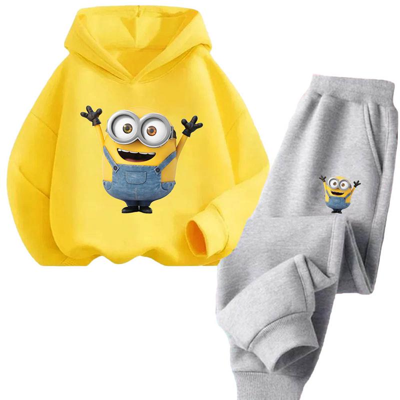 Set Hoodie Kanak-kanak, Watak Kartun Minions, Baju Sukan Kasual ...