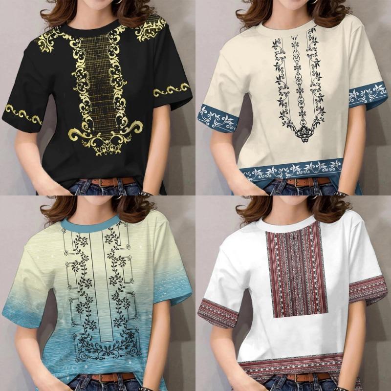 2025 new women's t shirt retro ethnic style women's top dail - TikTok ...