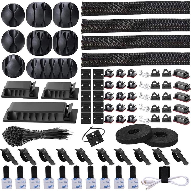 192 Count Cable Management Kit 4 Wire Organizer Sleeve,11 Cable ...