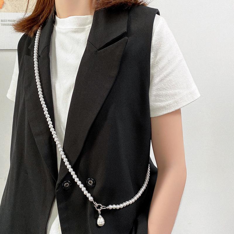 Gzyxhkj- Elegant Pearl Accessory Long Pearl Necklace Elegant Long Faux ...