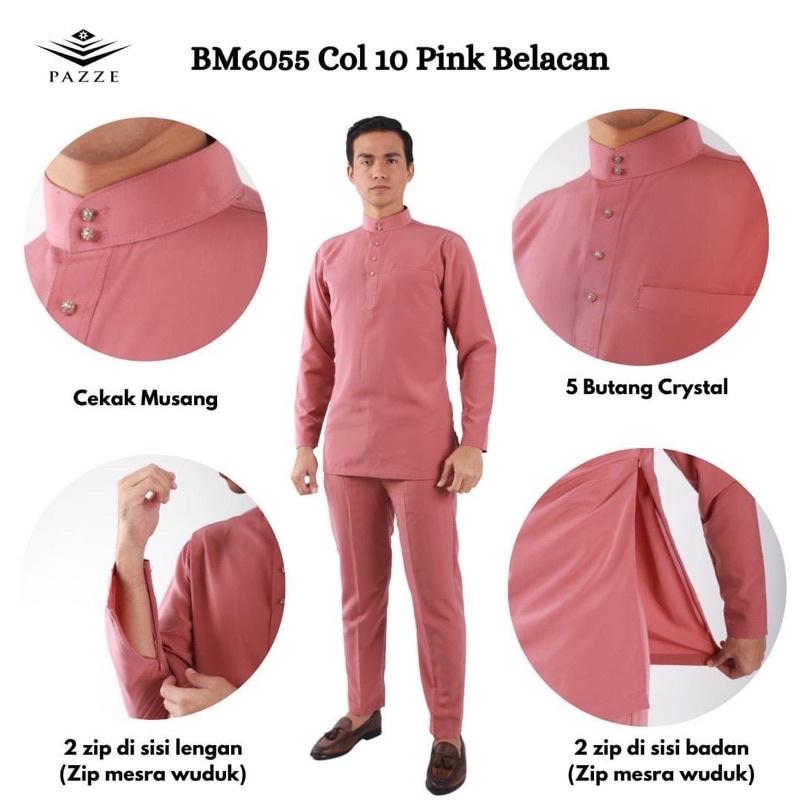 BM6055 C10 Exclusive Pink Belacan Baju Melayu Modern Slim Fi - TikTok ...