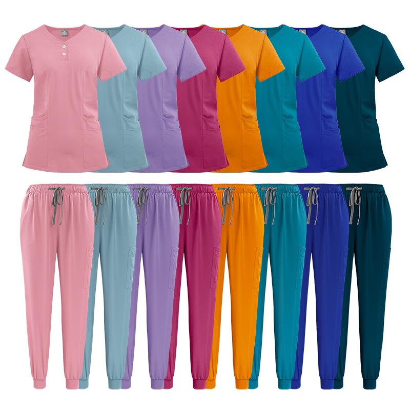 Elastic Button Large Size Casual Doctor Nurse Hospital Overalls scrub ...