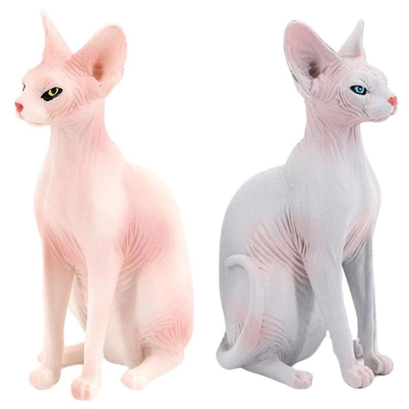 Realistic Sphynx Cat Figurine Hairless Cat Animal Model Adorable ...