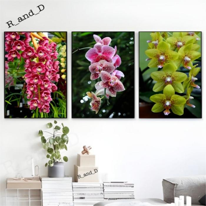 Jual Hiasan Dinding Gambar Bunga Anggrek Ukuran 47x31 Dekorasi Rumah ...