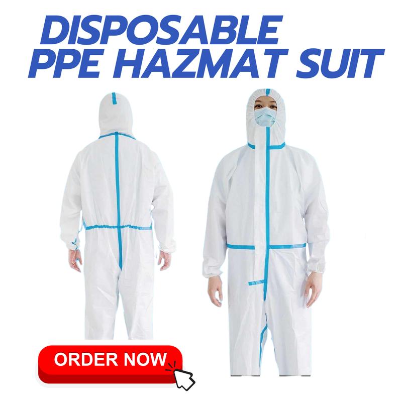 DISPOSABLE PPE COVER ALL HAZMAT SUIT W/ BLUE LINING - TikTok Shop ...