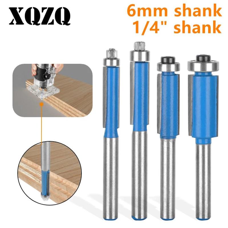6mm 6.35mm shank Flush Trim Bit Router Bit Woodworking Milling - TikTok ...