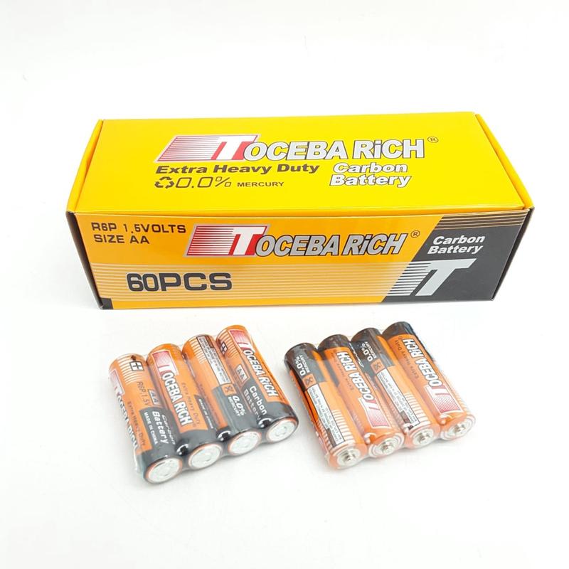 TOCEBA RICH AA/AAA Battery Super Heavy Duty R6 AA Batteries 60pcs/BOX ...