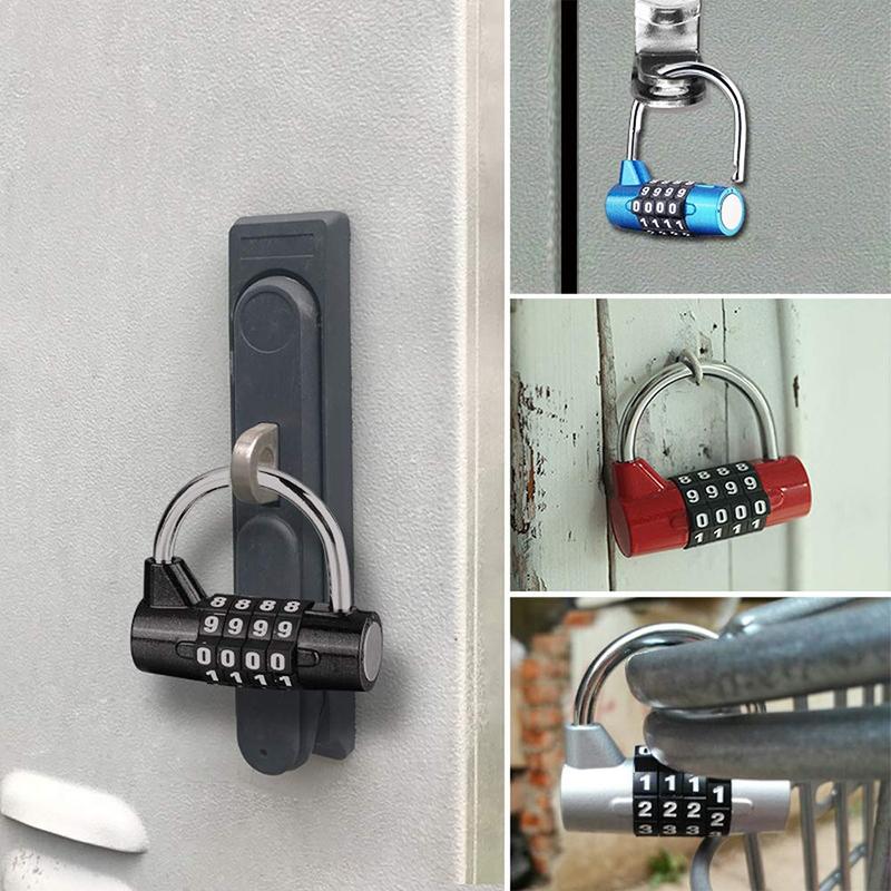 4 Digit Password Safety Lock Wide Shackle Combination Padlock For Gym ...