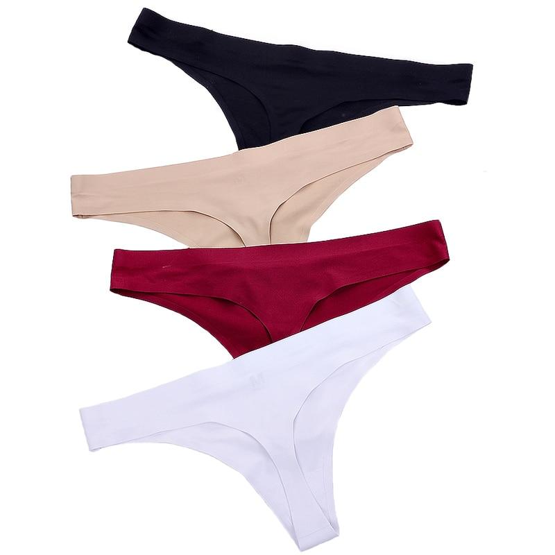 Thongs Women G-Strings Seamless Ice Silk Panties Knicker - TikTok Shop ...