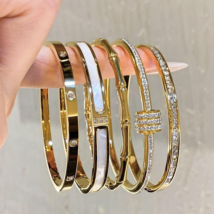 High-end Bracelet 2025 Fashion Simple Bracelet Plain Ring Hot-selling ...