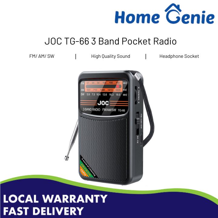 JOC TG-66 Vintage Classic 3 Band Pocket Radio FM/ AM/ SW Rechargeable ...
