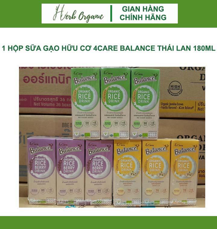1 HỘP SỮA GẠO HỮU CƠ 4CARE BALANCE THÁI LAN 180ML (1 Hộp) - TikTok Shop ...