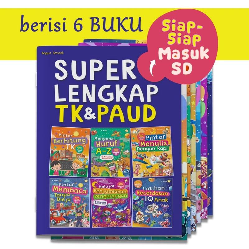 Buku Aktivitas Anak - Persiapan Masuk SD Super Lengkap 6 In 1 TK & PAUD ...