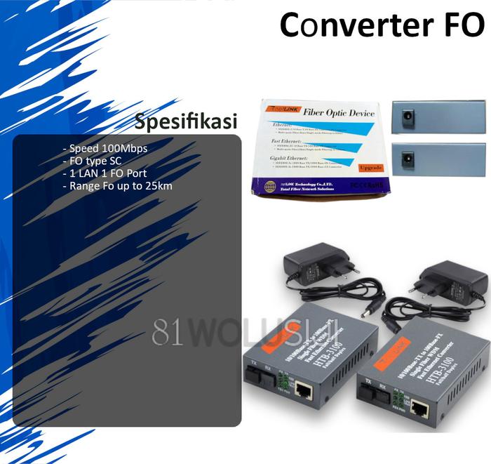 Jual Netlink media converter LAN to FO 10/100 Mbps HTB 3100 A/B Kabel ...