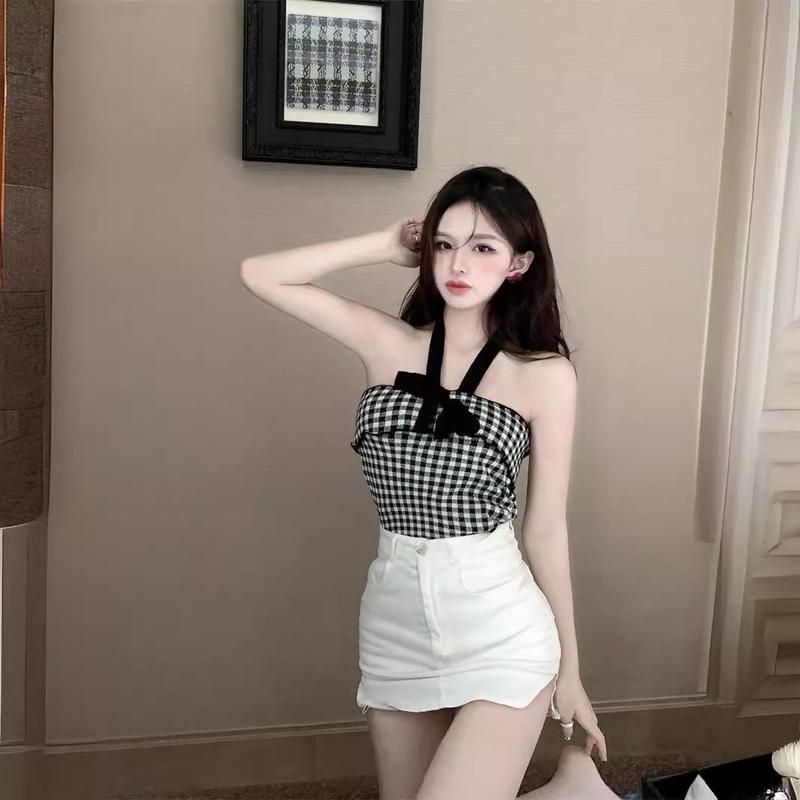 Sweet Women's Halter Tube Top Sling Top Youth Sweet Style - TikTok Shop ...