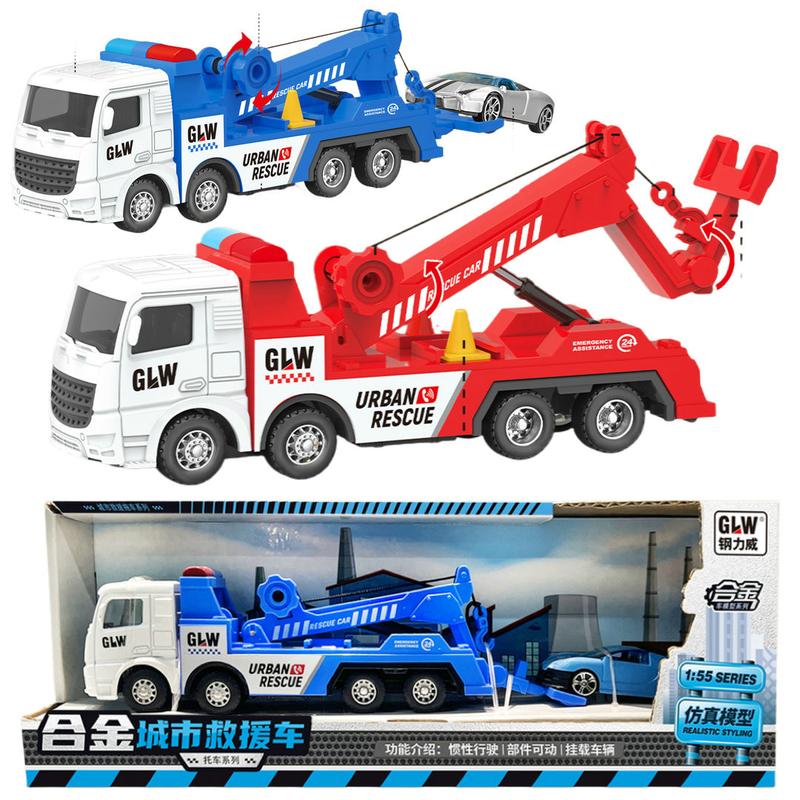 Lori Tunda Penyelamat Inersia Aloi, Skala 1: 55, Model Trak Flatbed ...