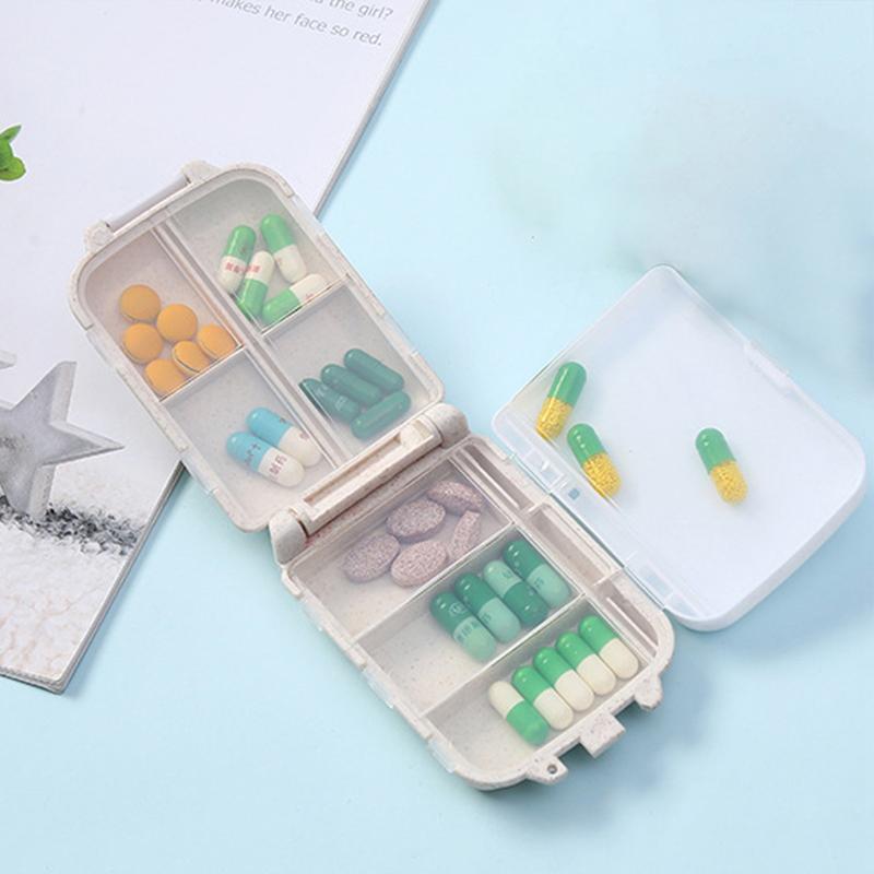 Portable storage box 8 compartments divided pill box pill separated ...