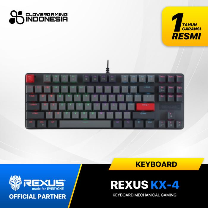 Jual Rexus KX4 KX-4 Heroic Series Rainbow Gaming Mechanical Keyboard 87 ...