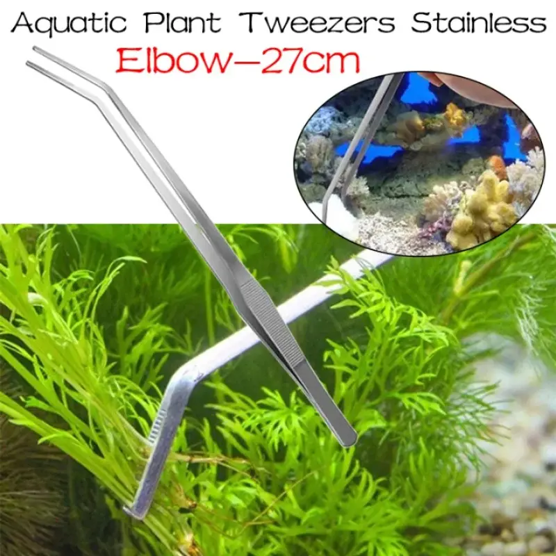 1PC Aquatic Plant Tweezers Stainless Steel Extra Long 27Cm Curved ...