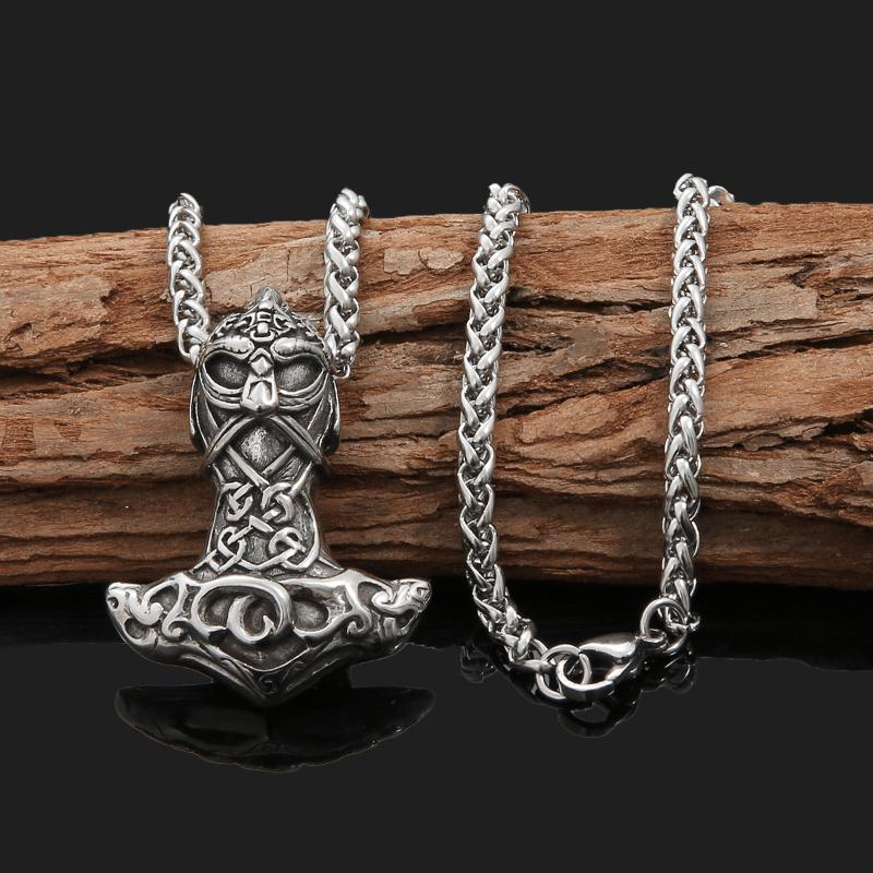 Loket Tukul Thor, Gaya Viking Vintaj, Kalung Totem Kambing, Loket ...