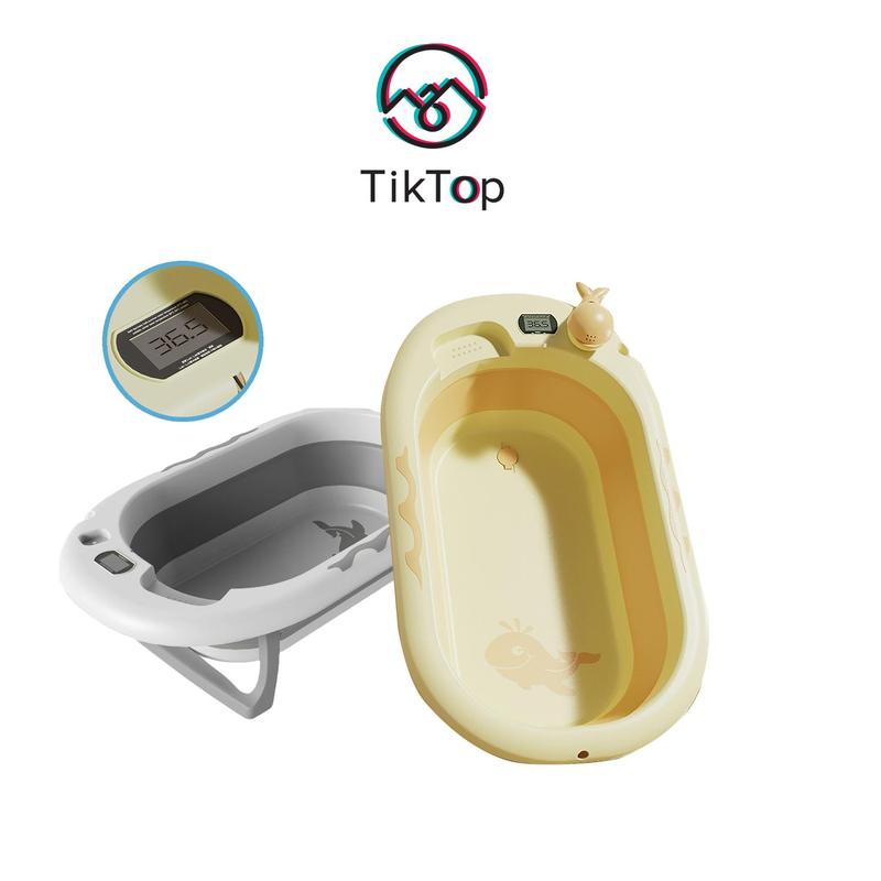 Tiktop Large Foldable Baby Bathtub Temperature Display Monitor - TikTok ...
