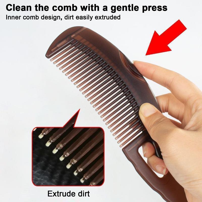 [TU]Dandruff Comb Self-Cleaning Hollow Tooth Scalp Massage Grease ...