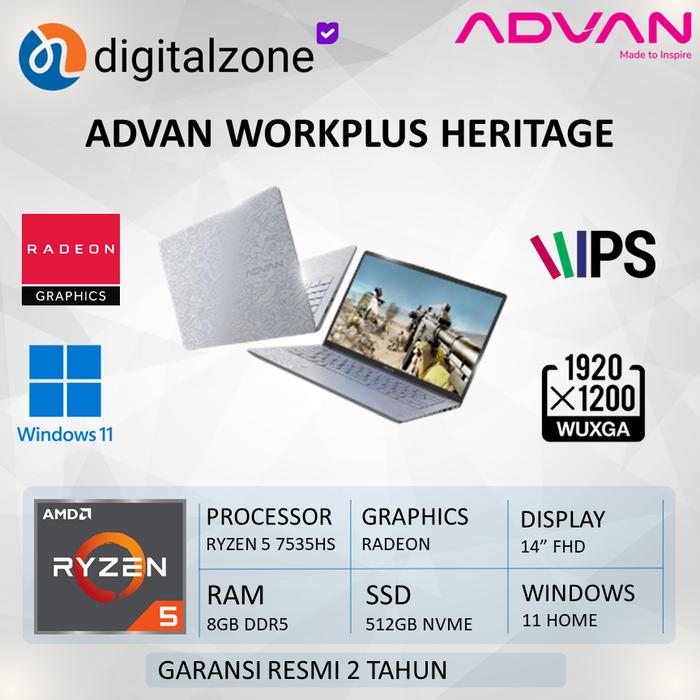 Promo ADVAN Workplus Heritage Polos - MOtif Ryzen 5 7535HS 8GB 512GB ...
