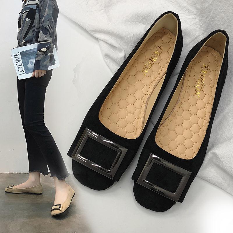 35-Size 44 Pumps Female 41 Flat Bottom Peas 42 plus Size Low-Cut ...