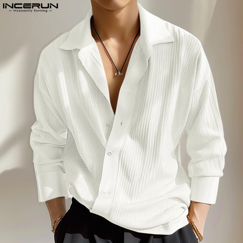 INCERUN Men's Business Long Sleeve Single-Breasted Top Lapel - TikTok ...