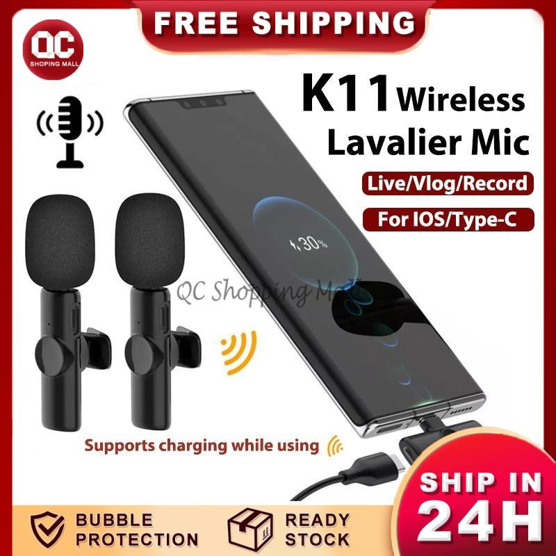 K11 Wireless Lavalier Microphone Portable Mini Lapel Microphone ...