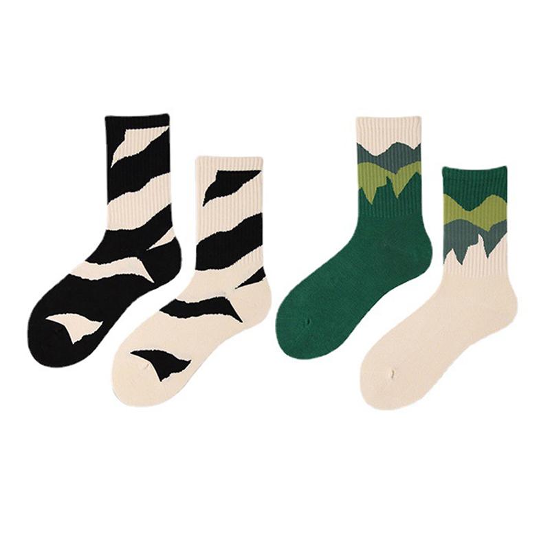 Fashion A/B Style Men Socks Asymmetrical Pattern Street Skateboard Man ...