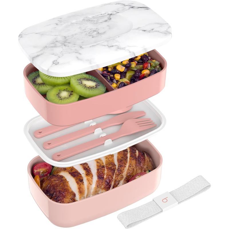 Classic - Adult Bento Box, Stackable 3-Compartment Lunch Box with ...
